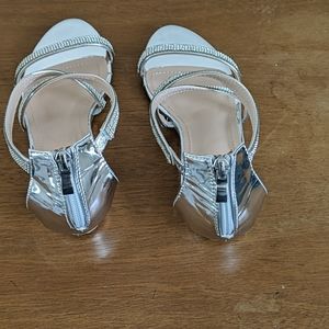 Avon | Shoes | Demi Wedge Silver Sandal | Poshmark